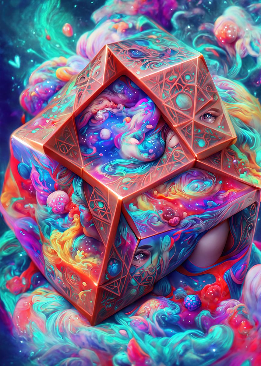 'Infinity Cube 3' Poster, picture, metal print, paint by Machine ...