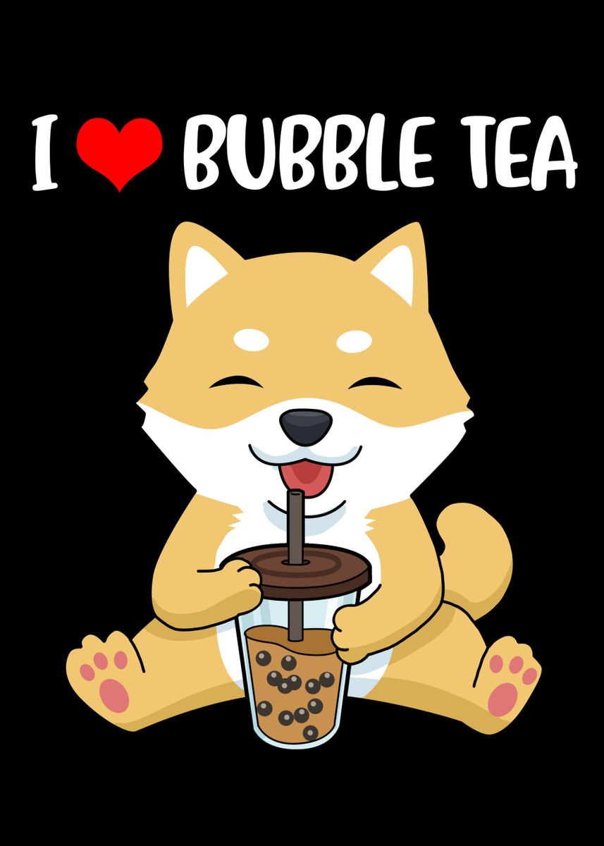 'Boba Shiba Inu Bubble Tea' Poster by PangolinArts | Displate