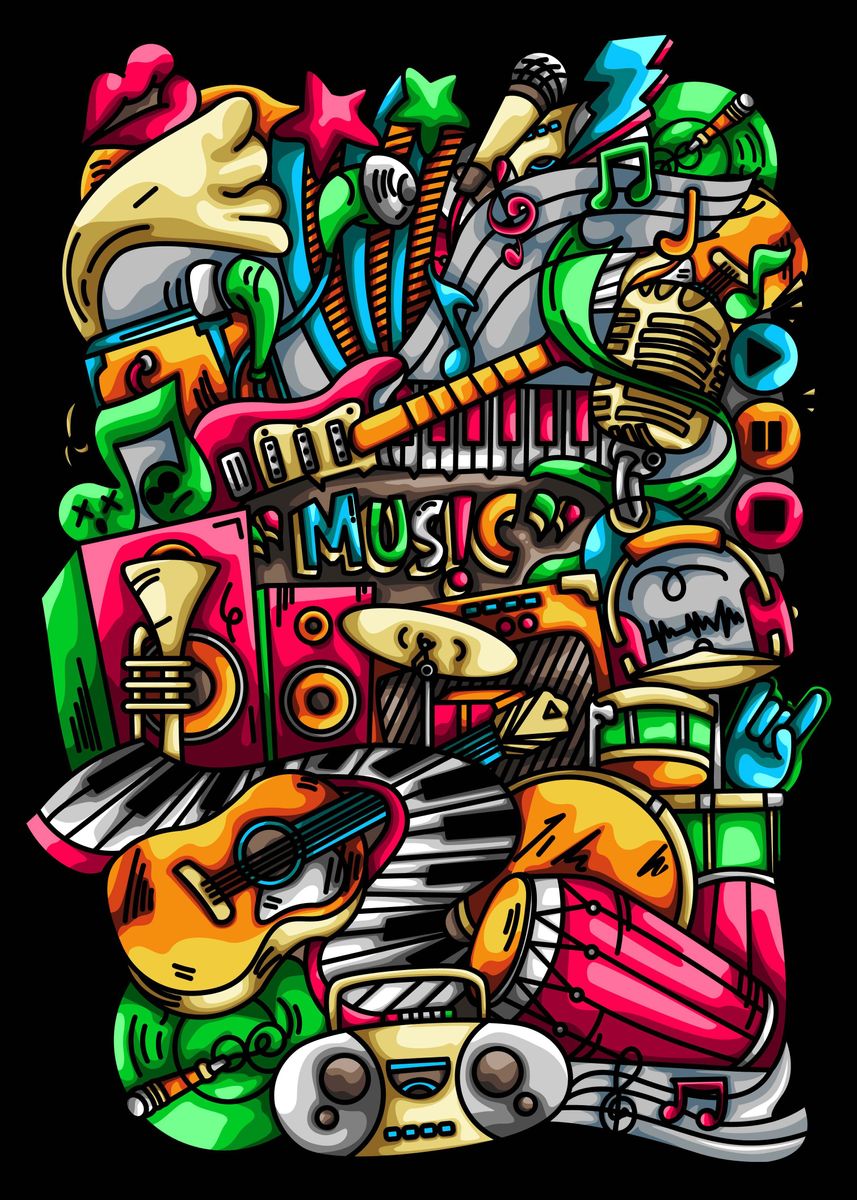 'Doodle Music' Poster by fay list.art | Displate