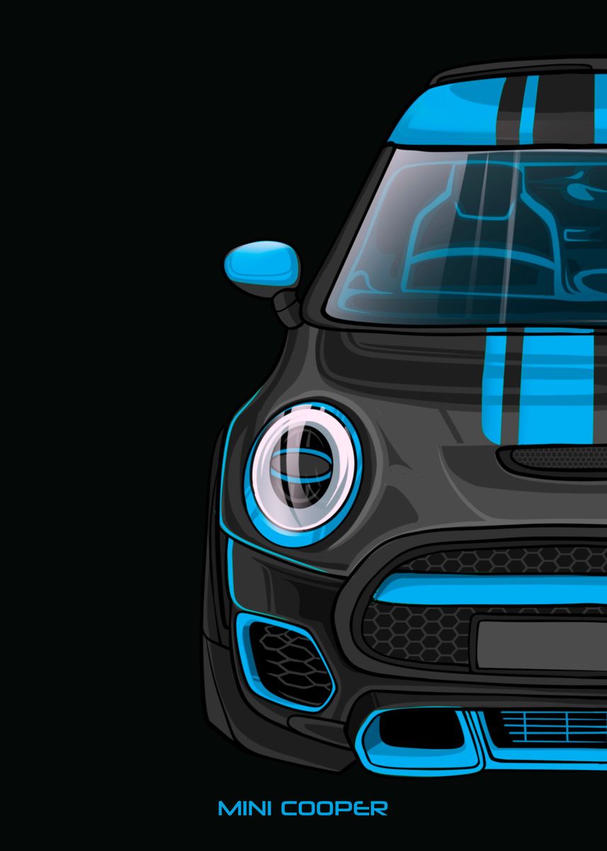 'mini cooper ' Poster, picture, metal print, paint by sinnois | Displate