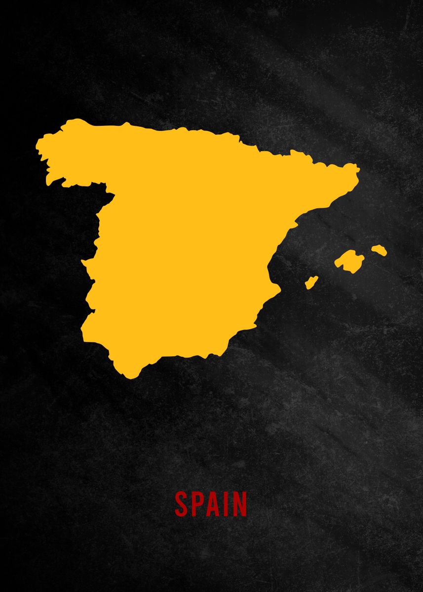 'Spain Map' Poster, picture, metal print, paint by Cool Metalic ...