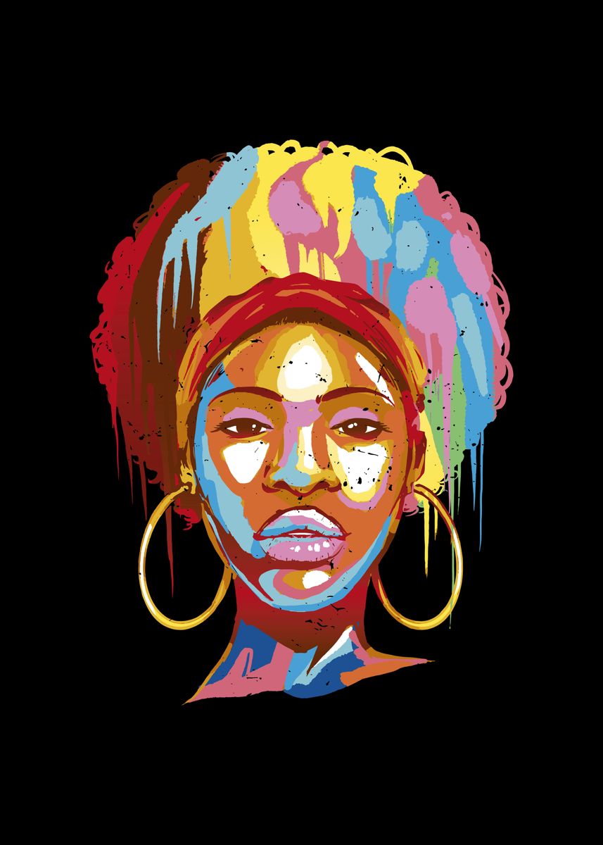 'African american woman' Poster, picture, metal print, paint by ...