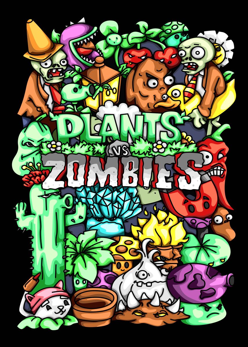 'zombie doodle' Poster, picture, metal print, paint by fay list.art ...
