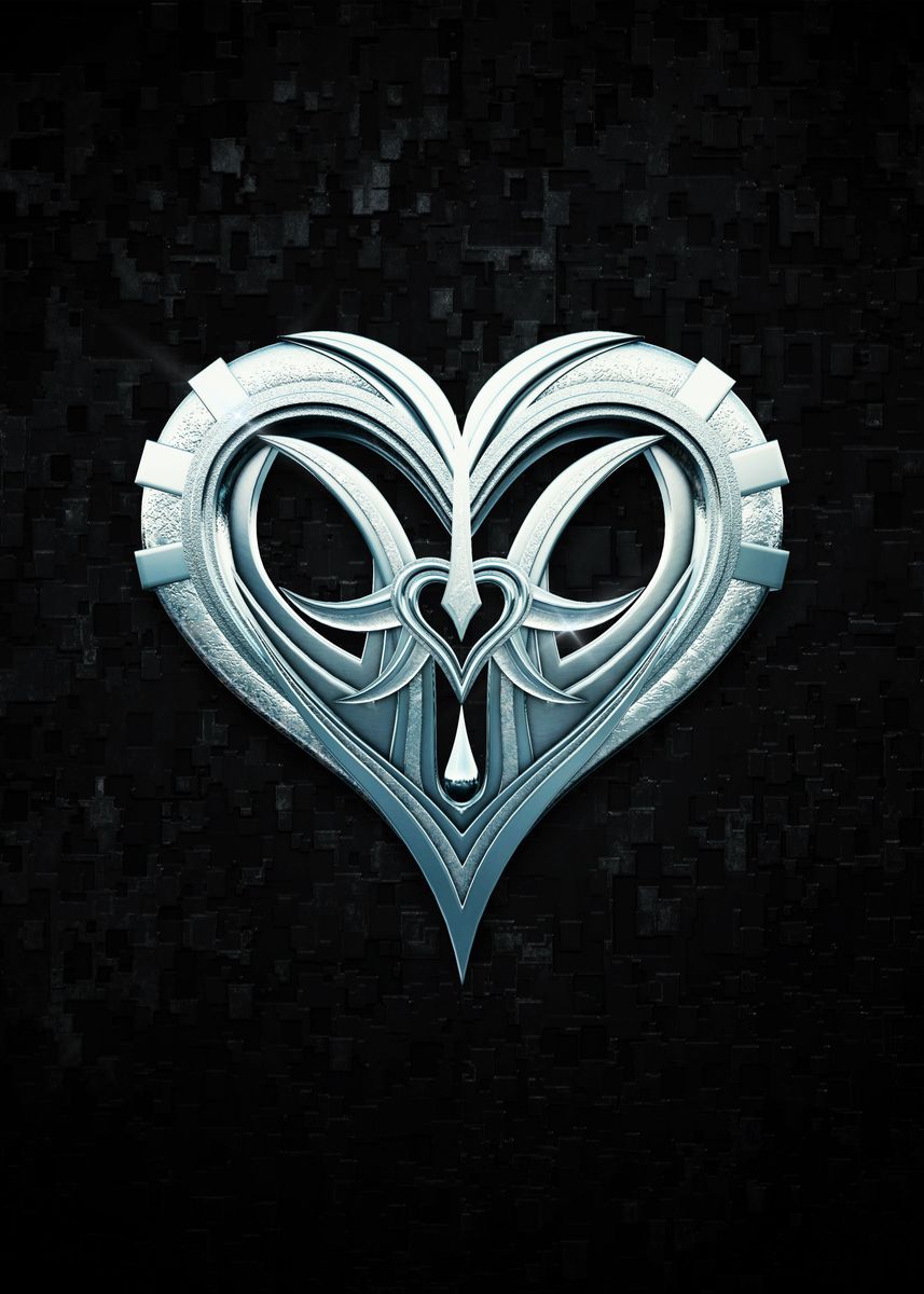 'Poker Silver Ace Hearts' Poster, picture, metal print, paint by Artkal ...