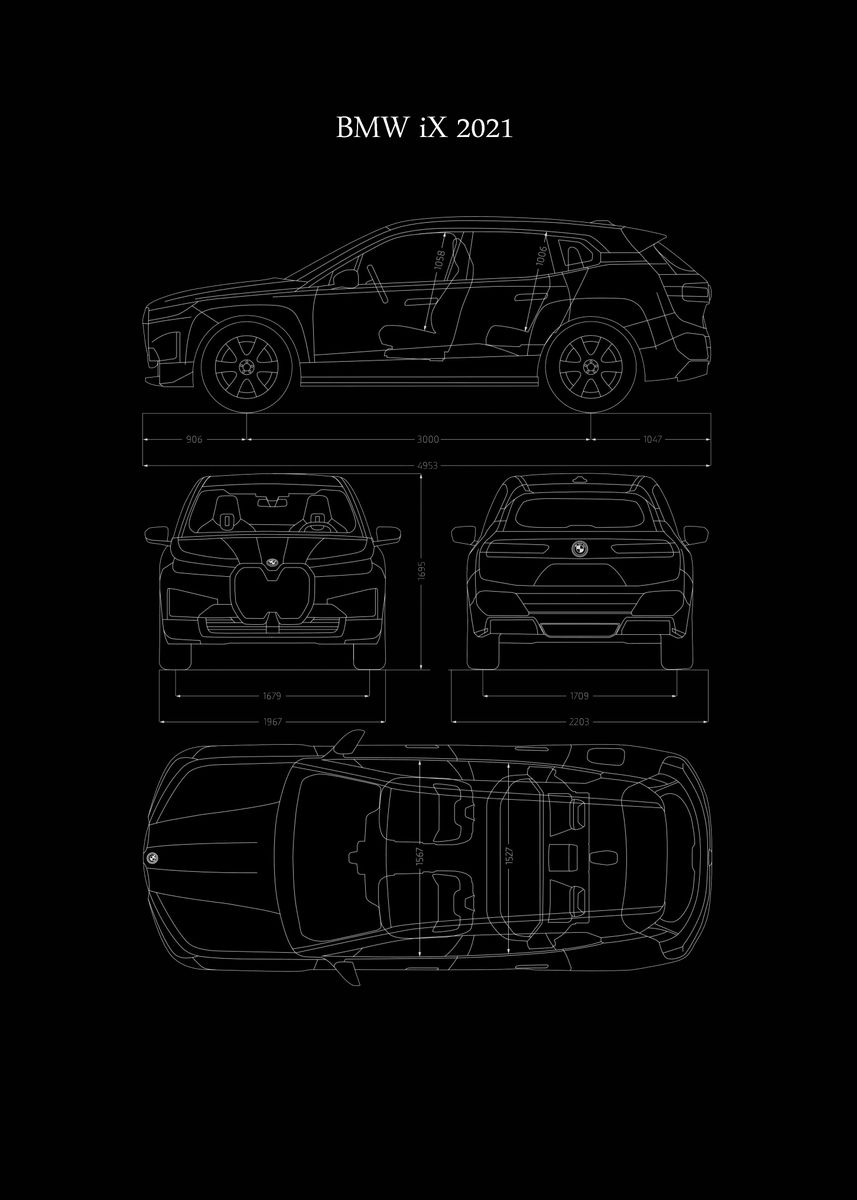 'BMW iX 2021' Poster, picture, metal print, paint by ke ke | Displate