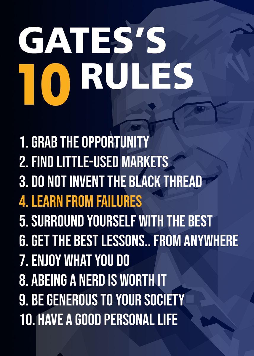 'Bill Gates Rules' Poster, picture, metal print, paint by MK STUDIO ...