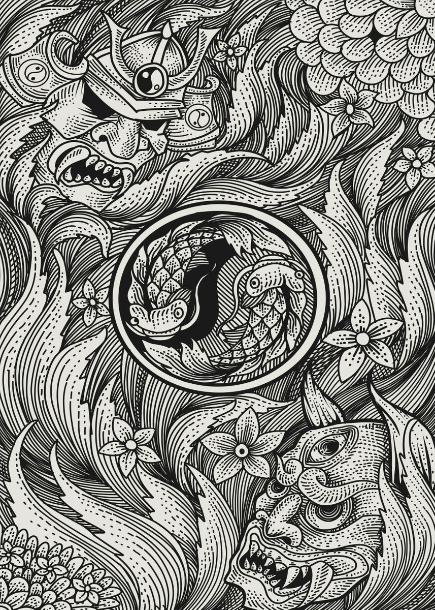 'japan devil' Poster, picture, metal print, paint by wan studio 50 ...