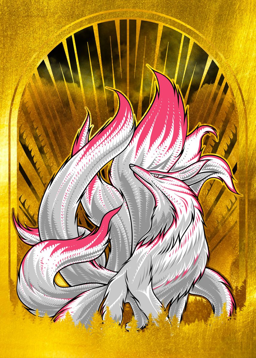 'Kitsune Fox' Poster, picture, metal print, paint by Misbahul Munir ...