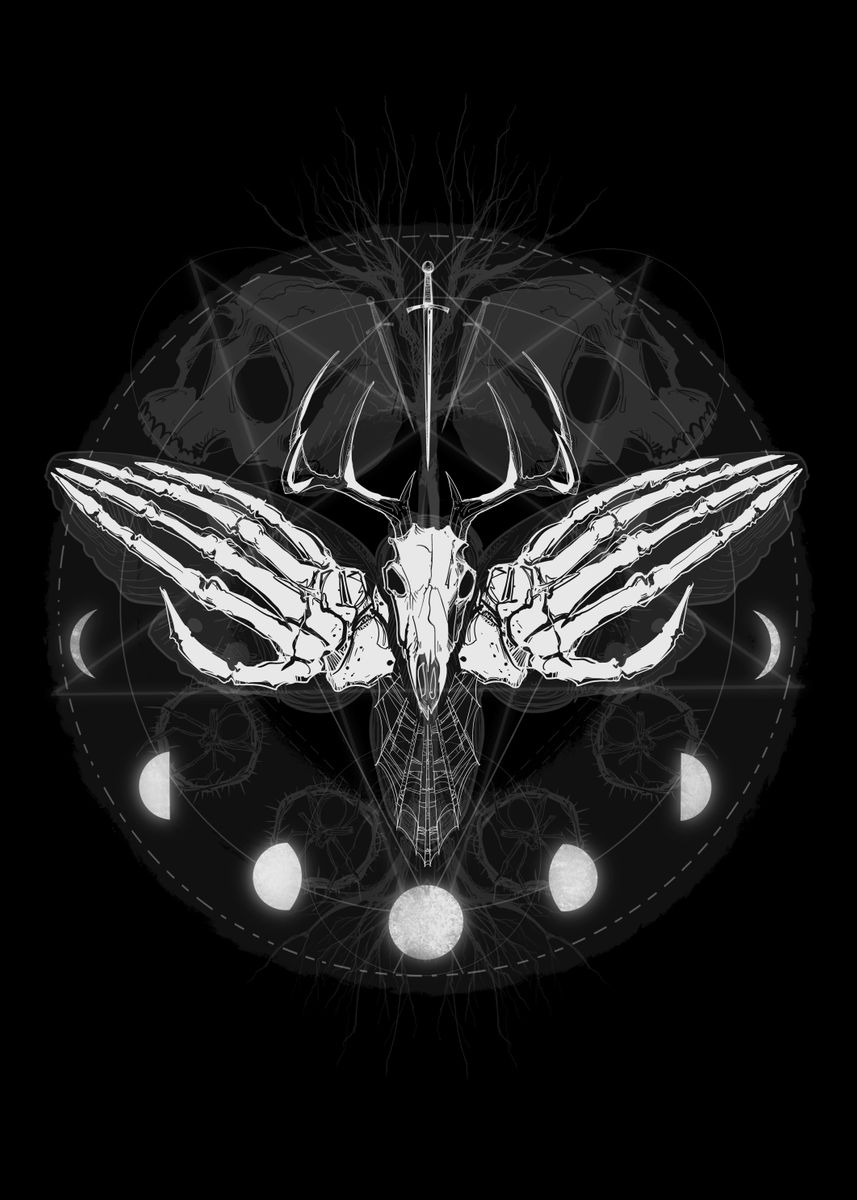 'Death Moth' Poster, picture, metal print, paint by LVB Art | Displate