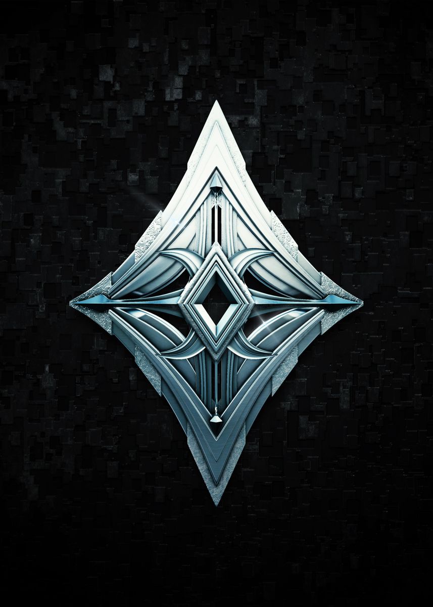 'Poker Silver Ace Diamond' Poster, picture, metal print, paint by ...