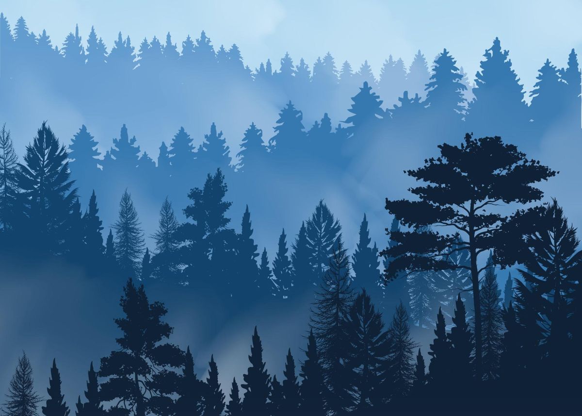 'Trees of Pine Forest' Poster by Creativity Shop | Displate