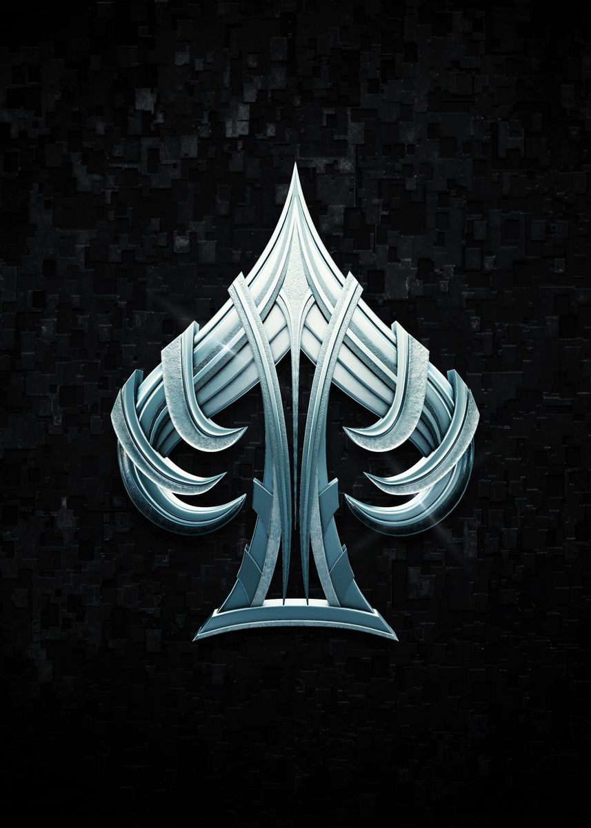 'Poker Silver Ace Sword' Poster, picture, metal print, paint by Artkal ...