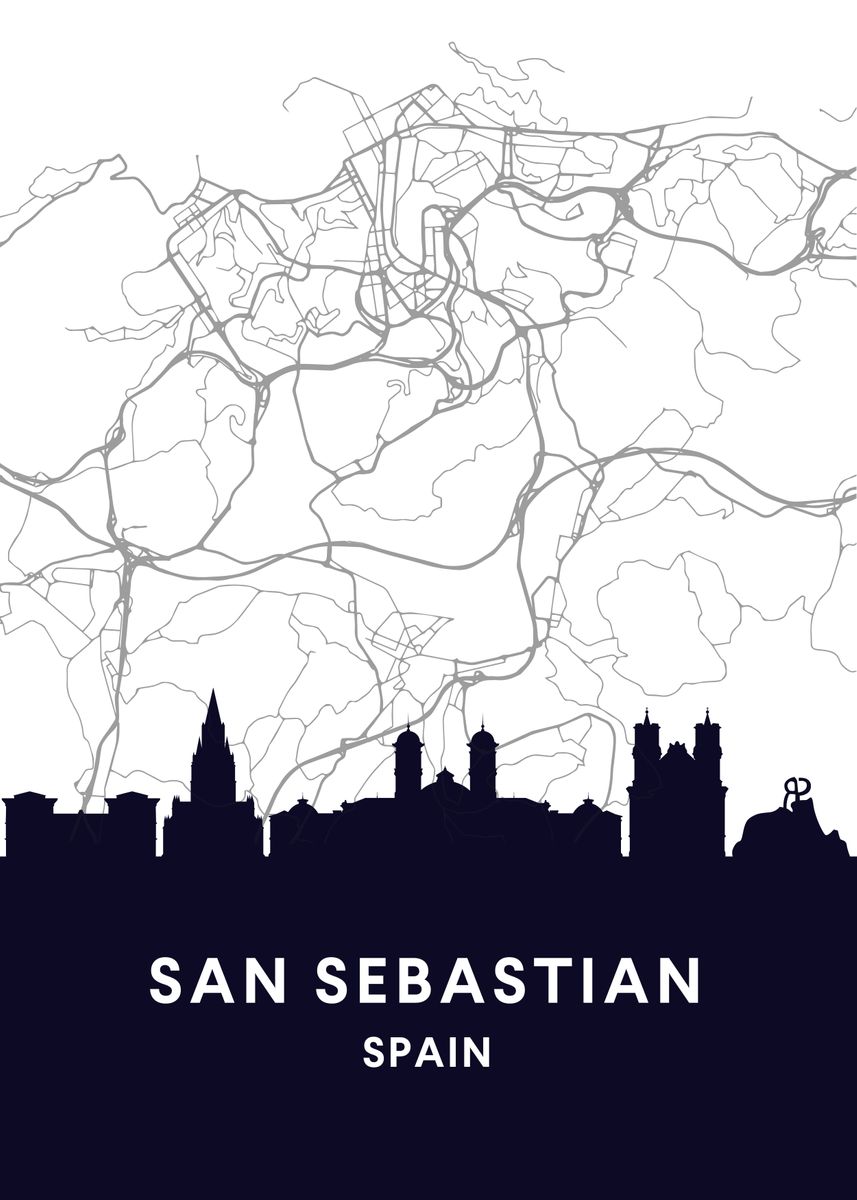 'San Sebastian Spain' Poster, picture, metal print, paint by Urrutia ...