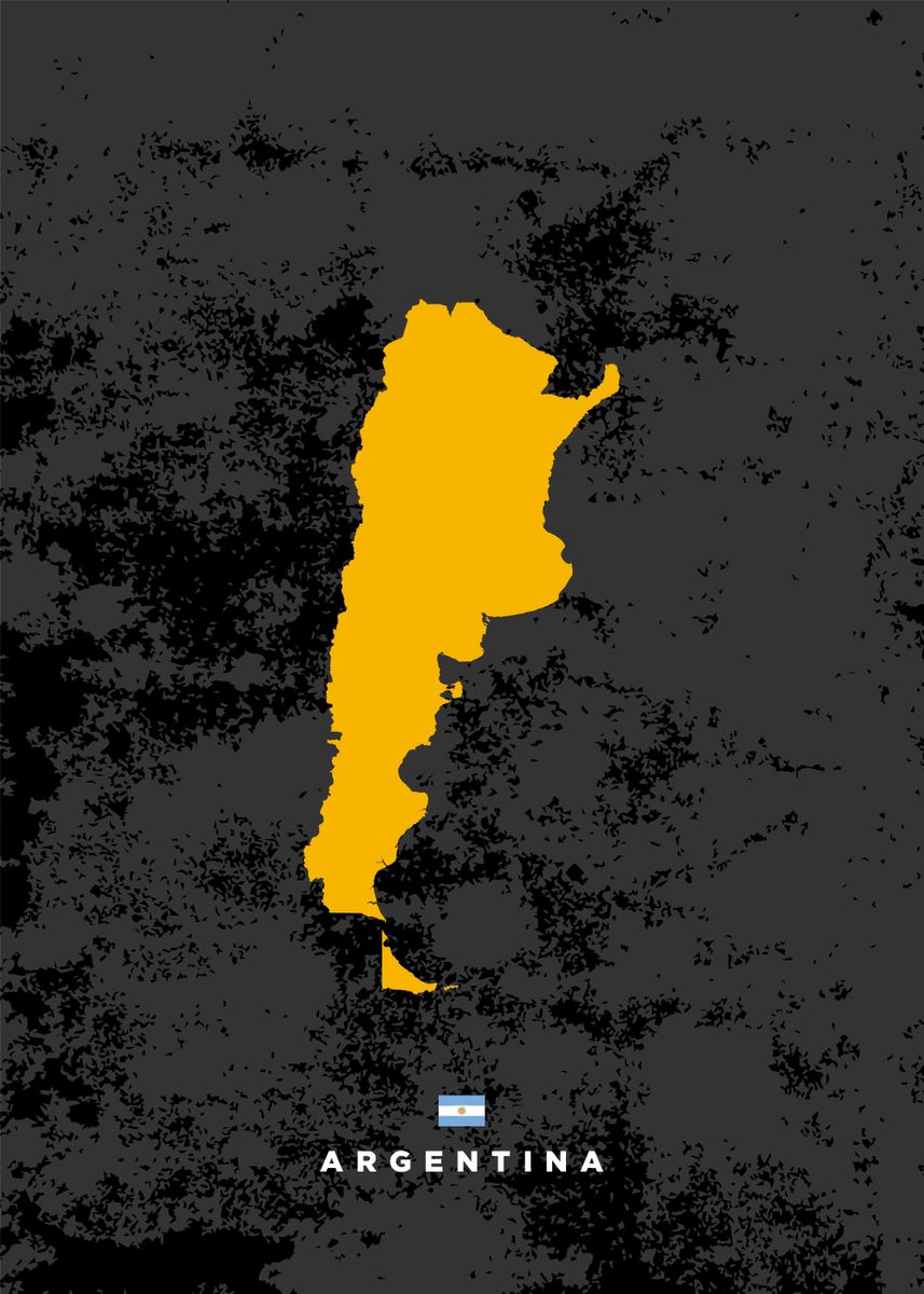 'world map argentina' Poster, picture, metal print, paint by Most ...