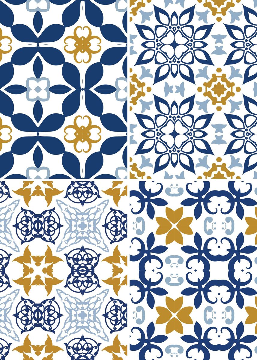 'Mediterranean Blue Tile 25' Poster, picture, metal print, paint by ...