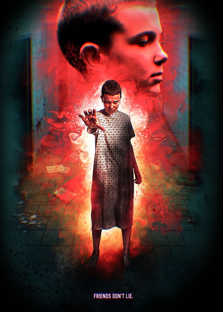 'Eleven' Poster, picture, metal print, paint by Stranger Things Series ...