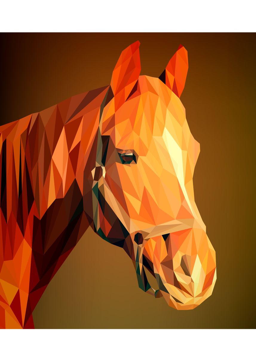 'horse polygon' Poster, picture, metal print, paint by Travel Travel ...