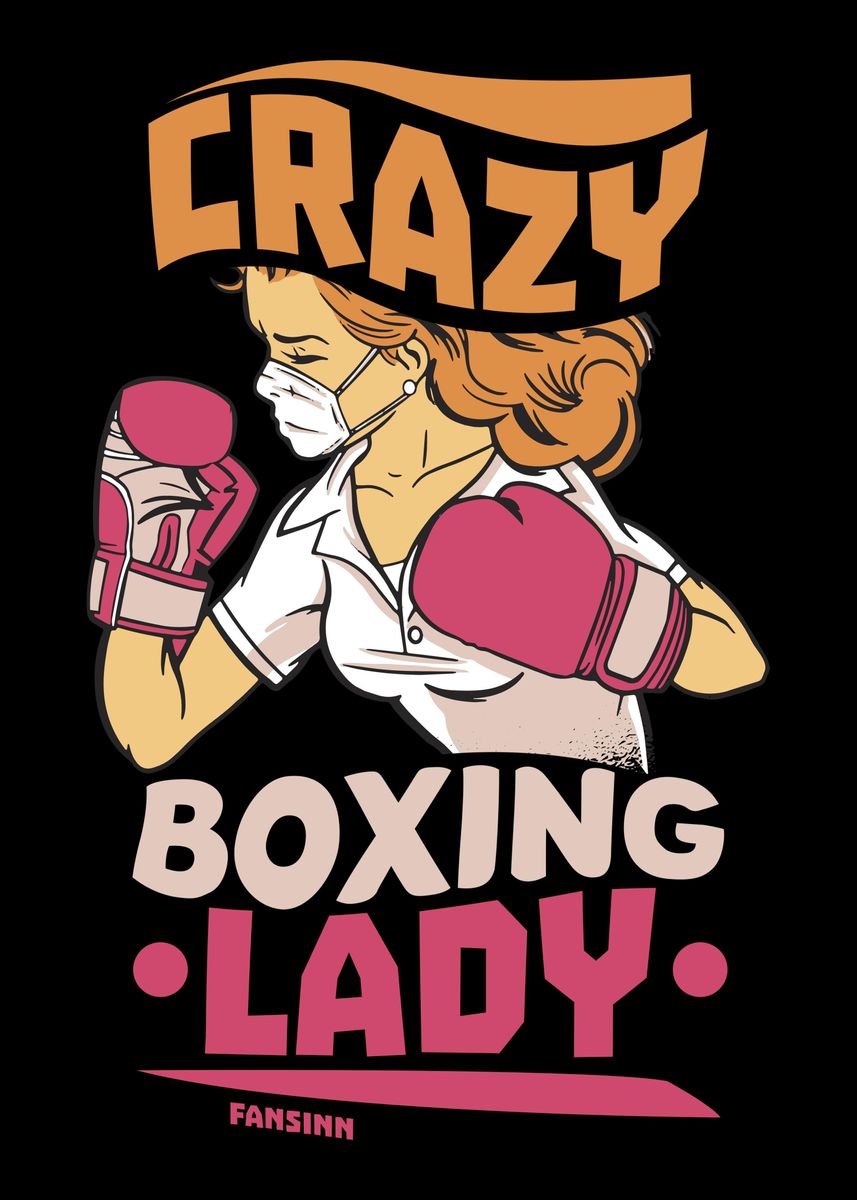 'Crazy Boxing Lady' Poster, picture, metal print, paint by fansinn ...