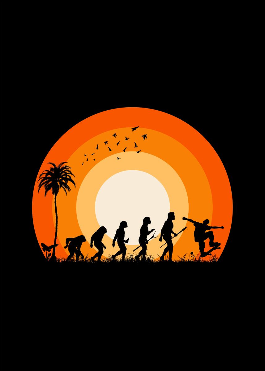 'skateboard evolution' Poster by Greatest of all time Displate | Displate