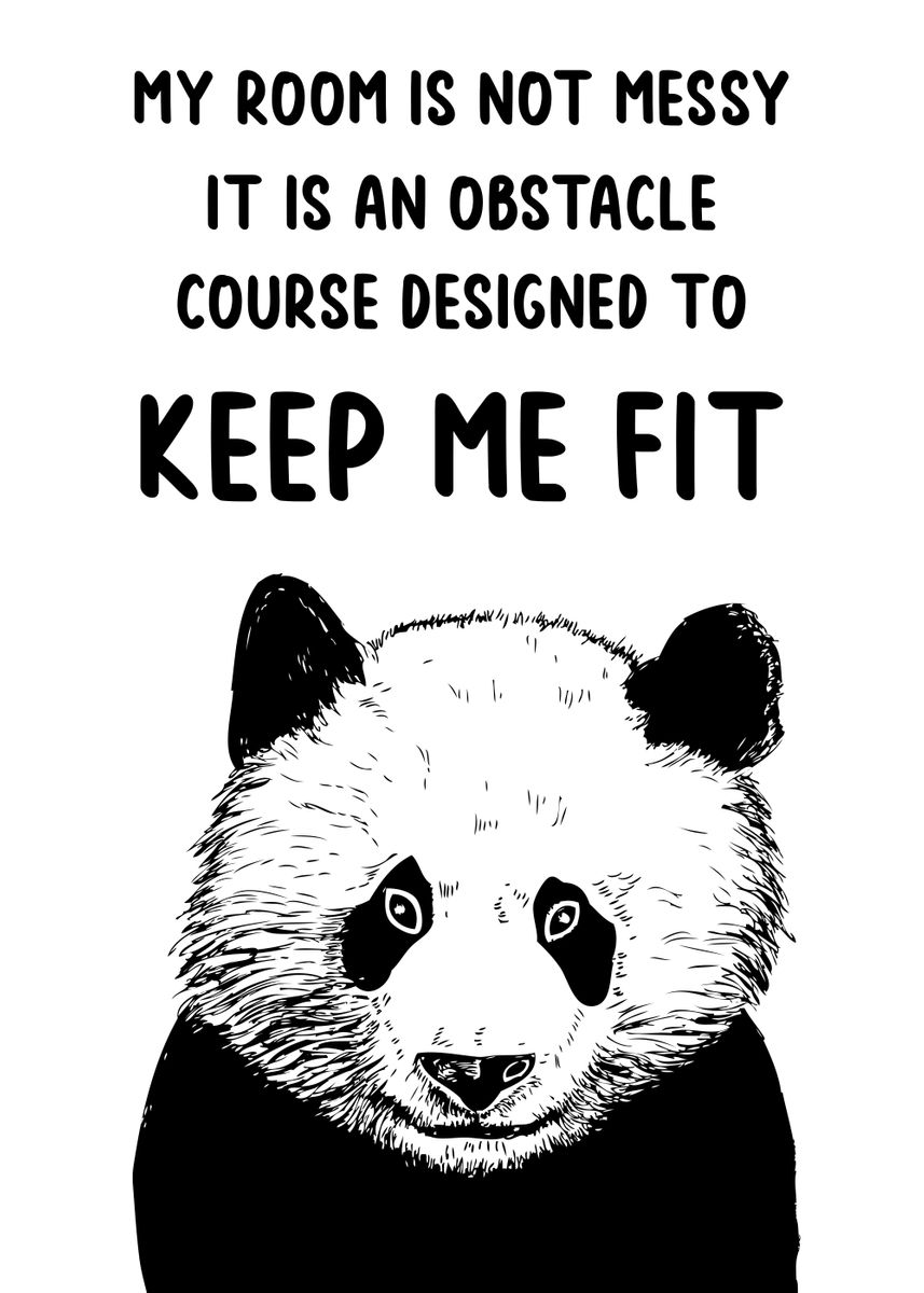 'Panda Quotes Animal' Poster, picture, metal print, paint by Yannis ...