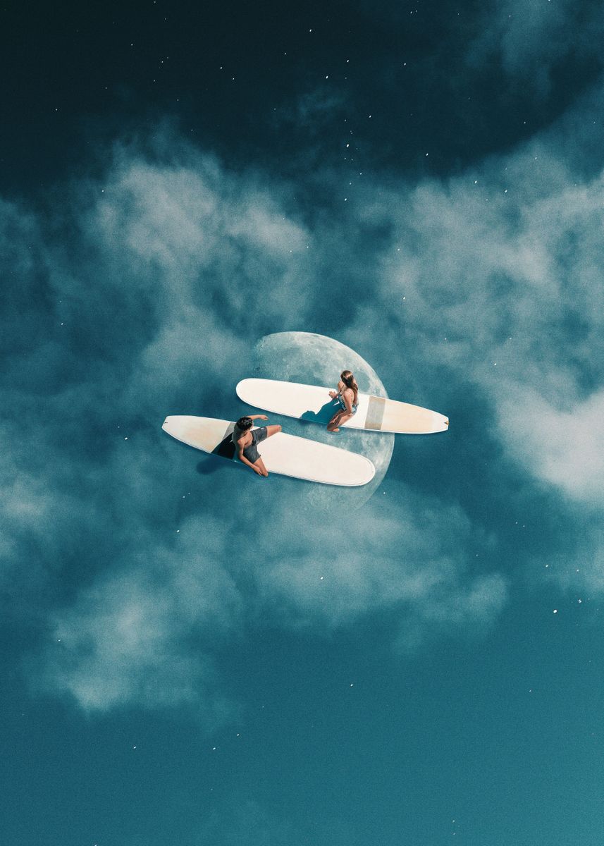 'Surfs up' Poster, picture, metal print, paint by Joel Mellström | Displate