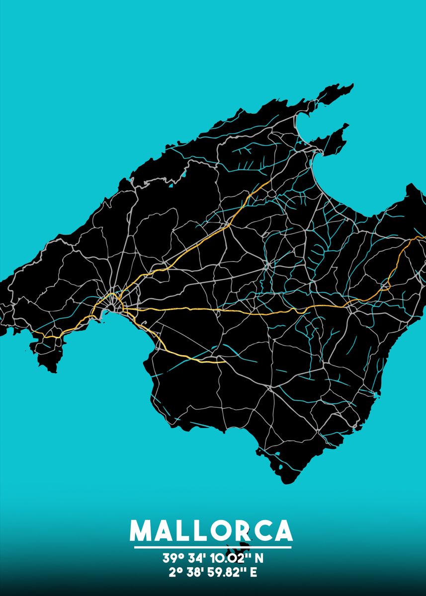 'Mallorca Spain' Poster, picture, metal print, paint by Clayborne Frank ...