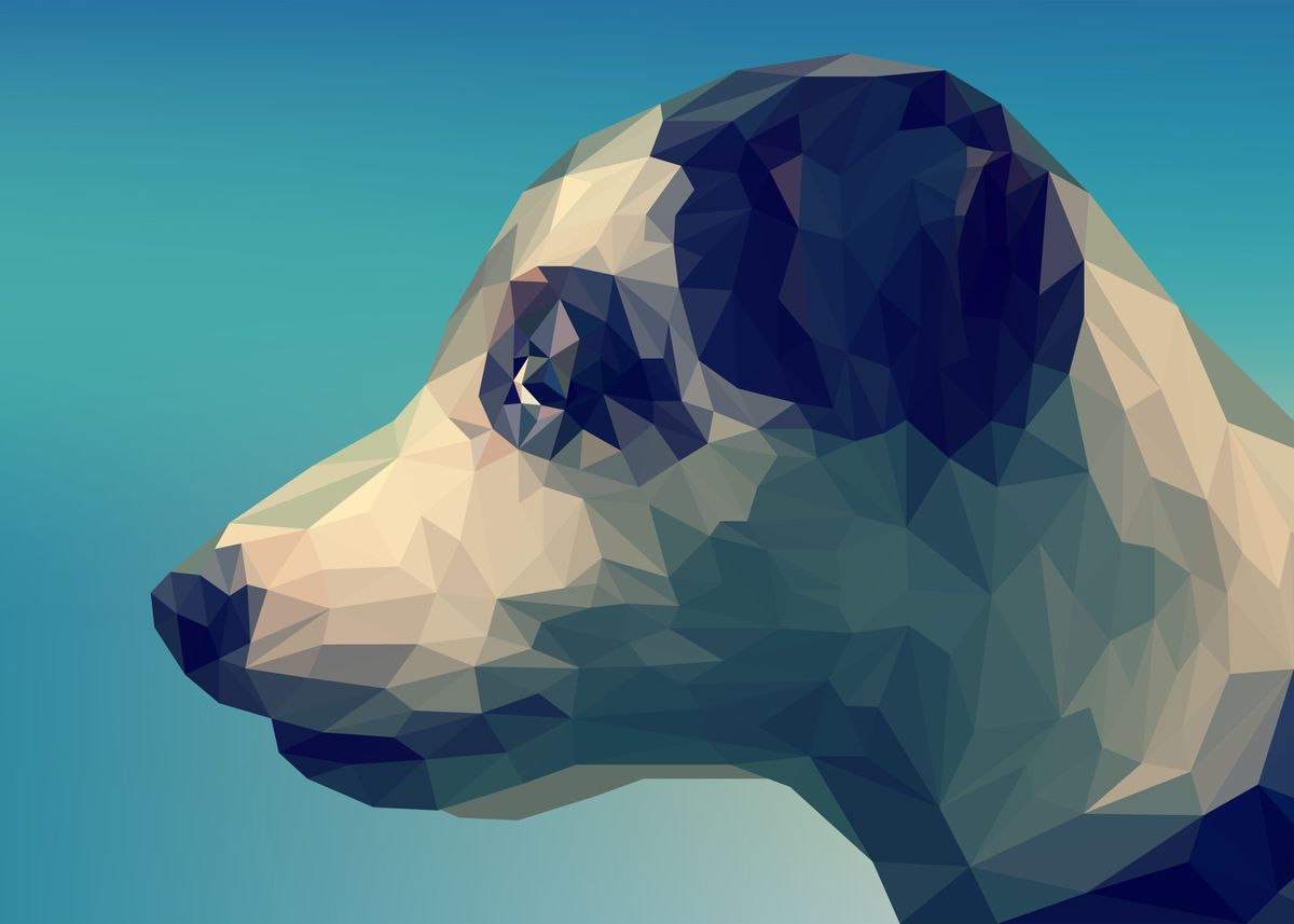 'dog polygon lean' Poster by MrNguyen HaTang | Displate
