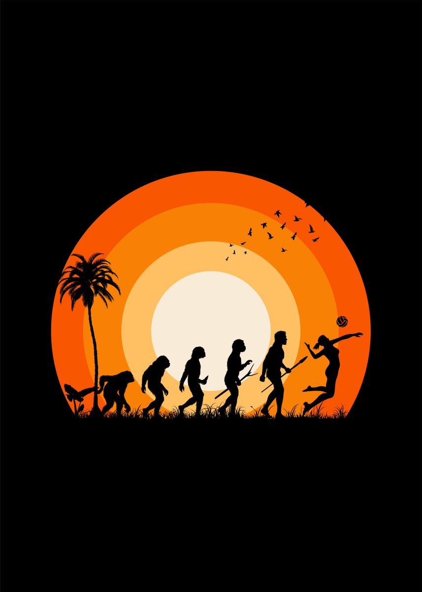 'Vollyball evolution' Poster, picture, metal print, paint by Greatest ...
