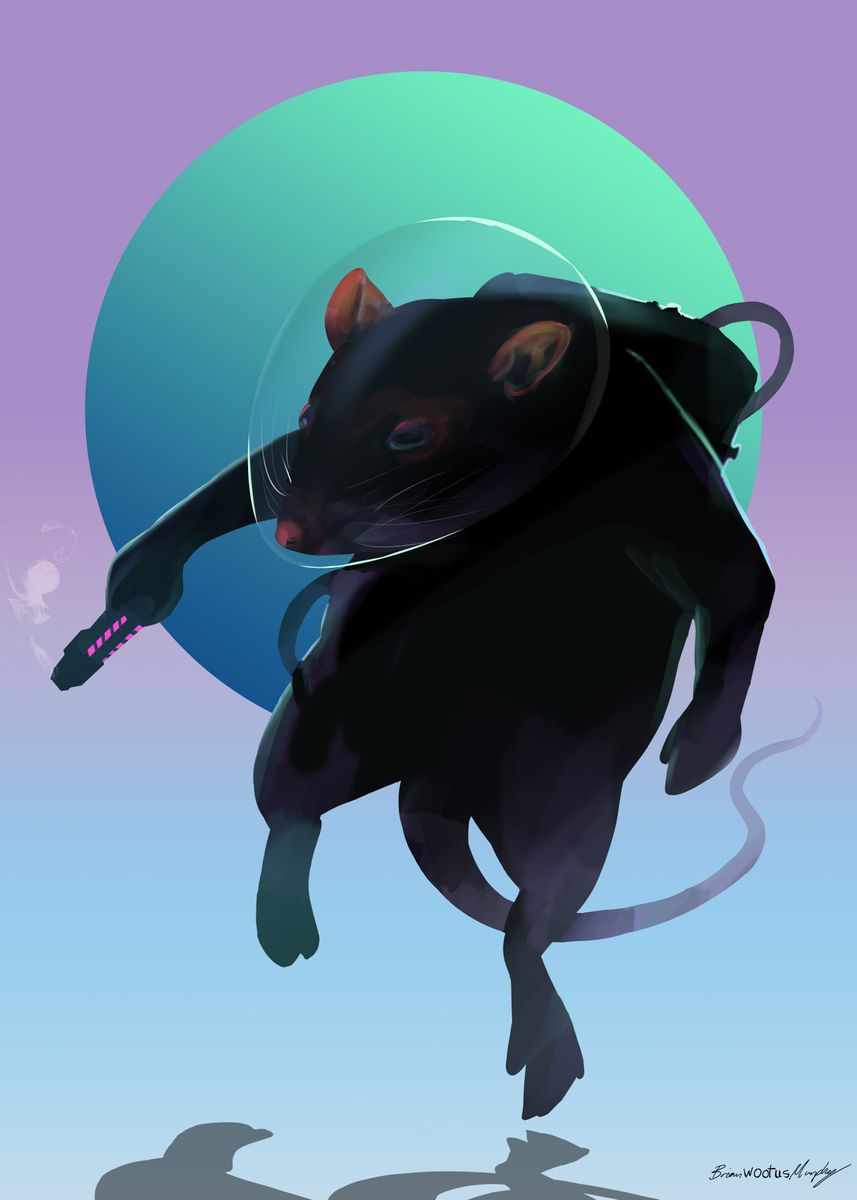 'Astronaut Rat' Poster by wootusart | Displate