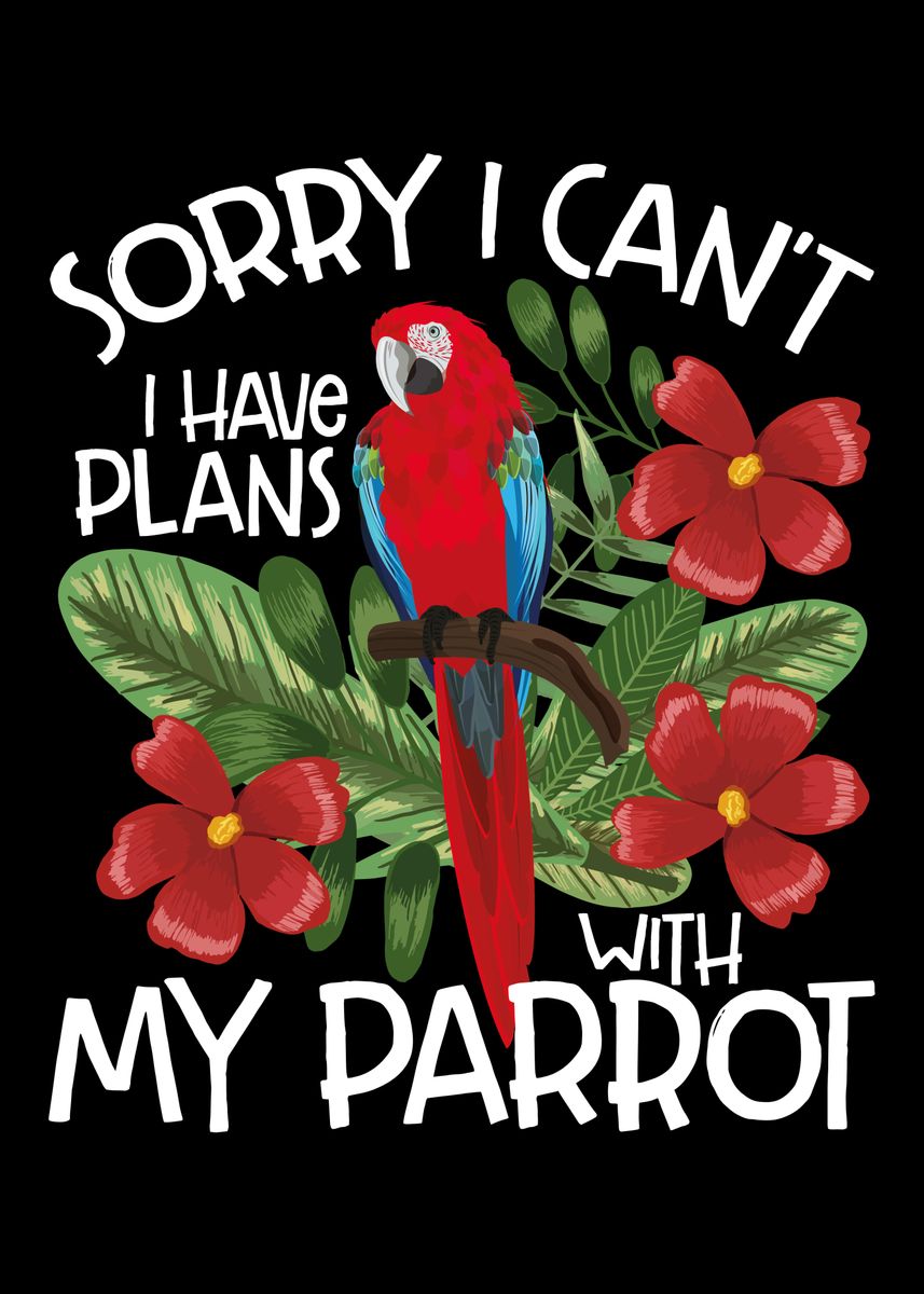 'I have plans with my parro' Poster, picture, metal print, paint by BeMi | Displate