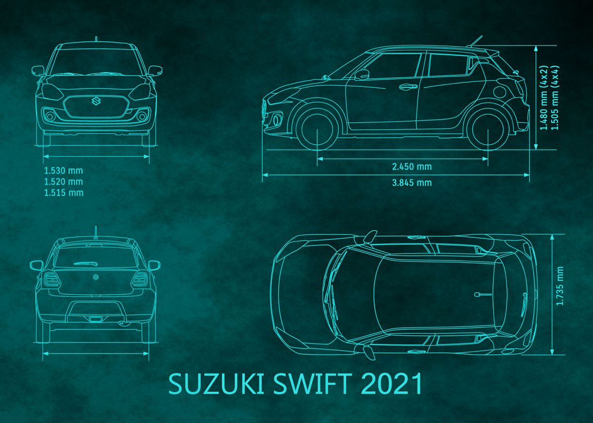 'Suzuki Swift 2021 ' Poster by Fast Elevator | Displate