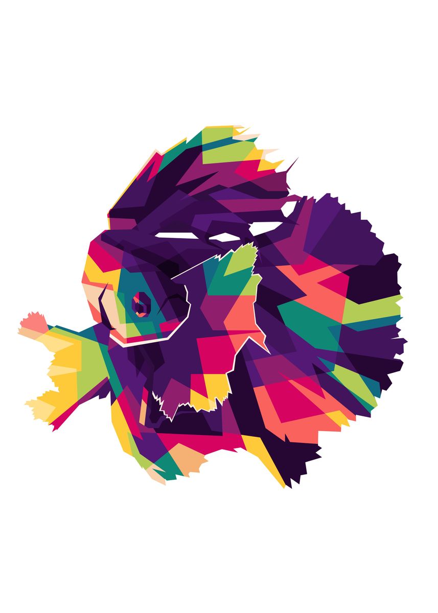 'Fish Pop Art' Poster, picture, metal print, paint by Color Work | Displate