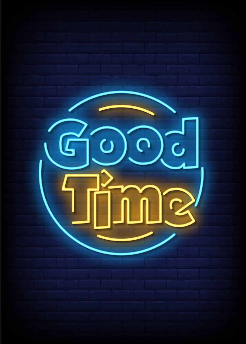 'good time' Poster, picture, metal print, paint by Selja Cute | Displate