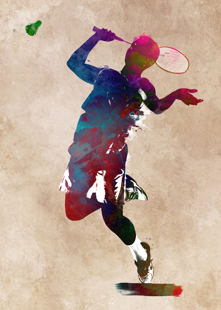 'Badminton sport art ' Poster, picture, metal print, paint by JBJart ...