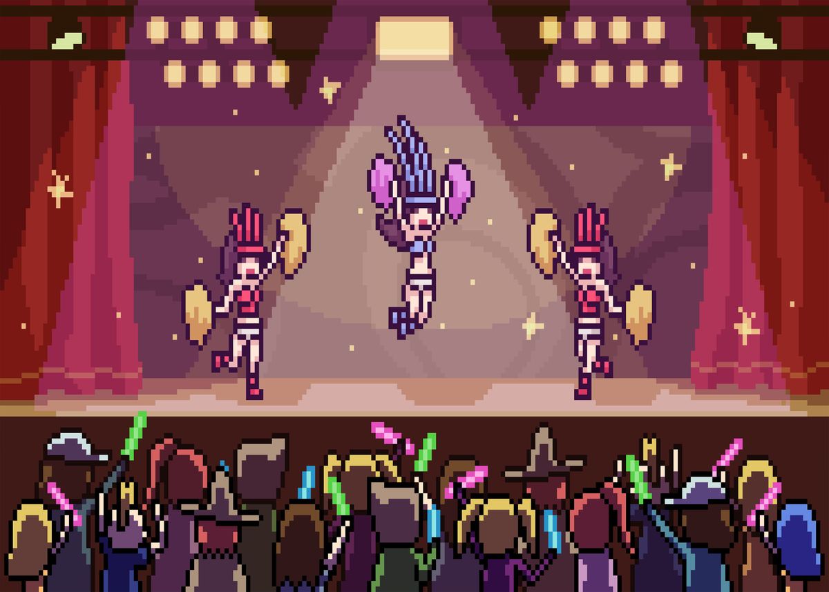 'Pixel art dance' Poster by 80s Retro | Displate