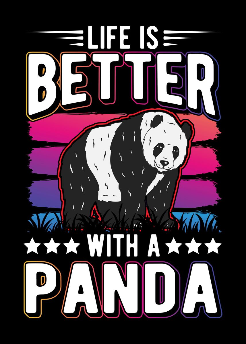 'Panda Gift Bamboo Panda Be' Poster, picture, metal print, paint by ...