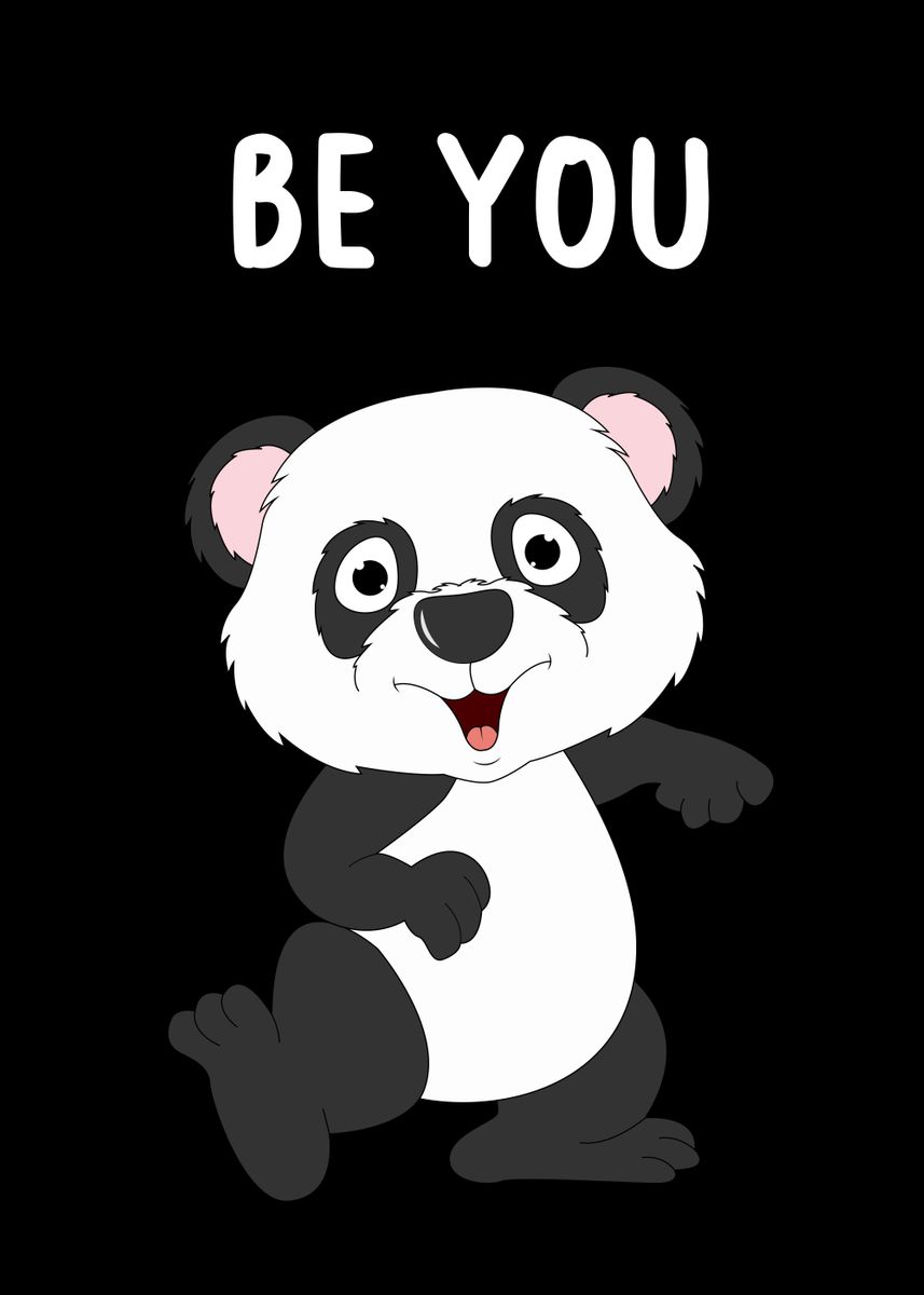 'Panda Quotes Animal' Poster, picture, metal print, paint by Yannis ...