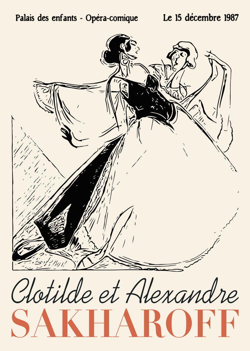 'French Ballet Poster' Poster, picture, metal print, paint by BluePinkPanther | Displate