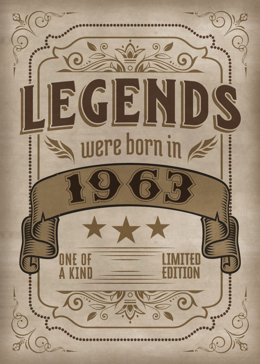 '1963 Legend Year' Poster, picture, metal print, paint by XandYart ...