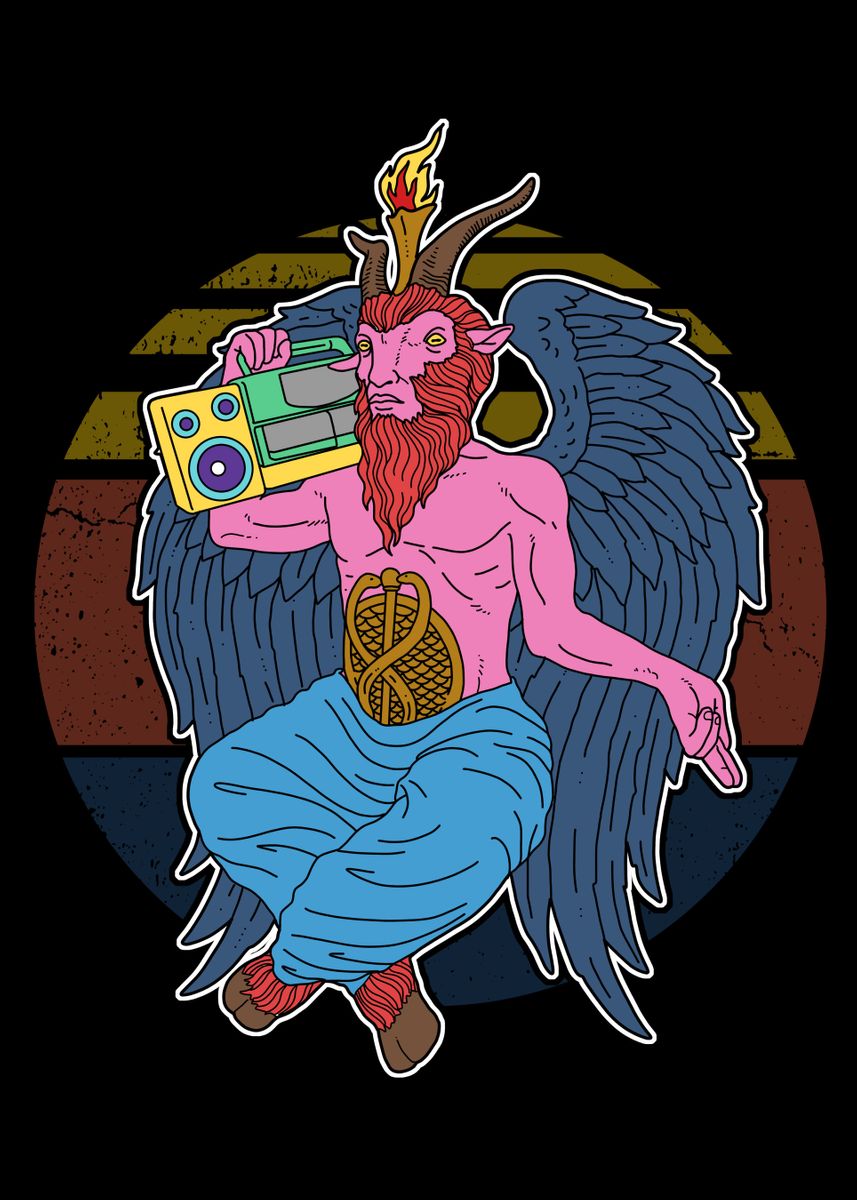 '90s Hip Hop Retro Satanism' Poster, picture, metal print, paint by ...