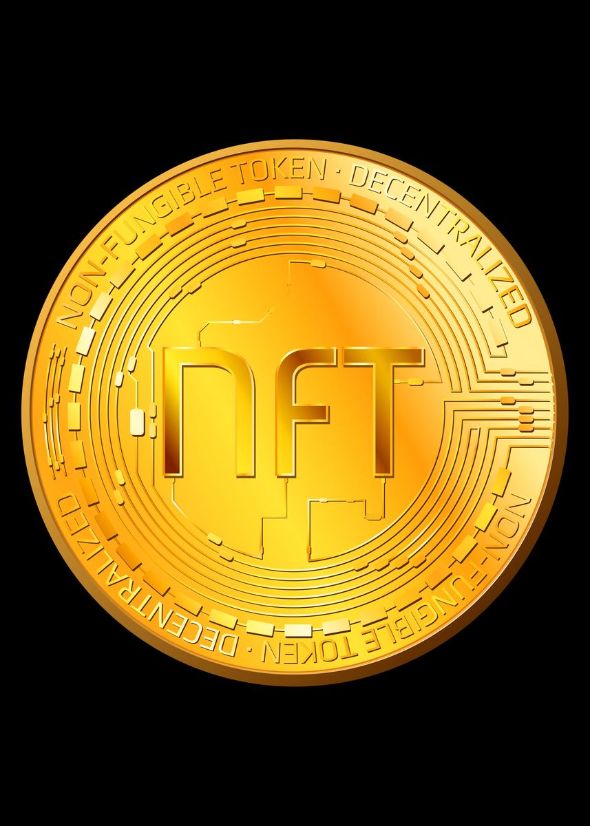 'NFT Gold Coin' Poster, picture, metal print, paint by Max Ronn | Displate