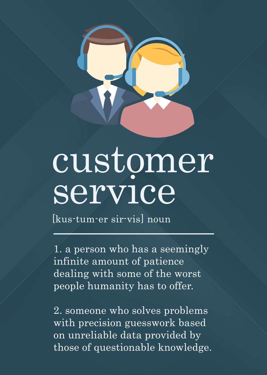 'Funny Customer Service' Poster, picture, metal print, paint by ...