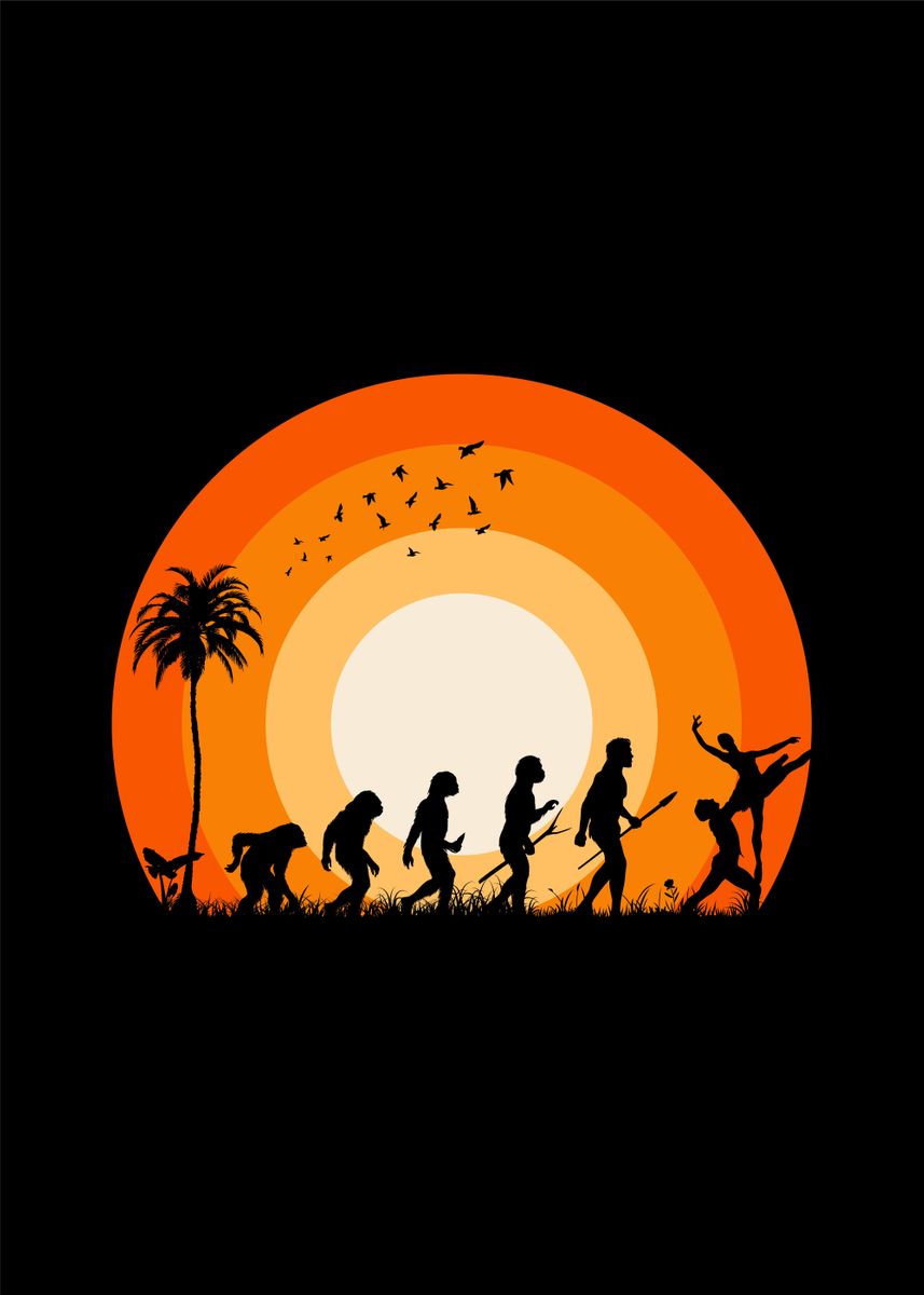 'dancing evolution' Poster, picture, metal print, paint by Greatest of ...