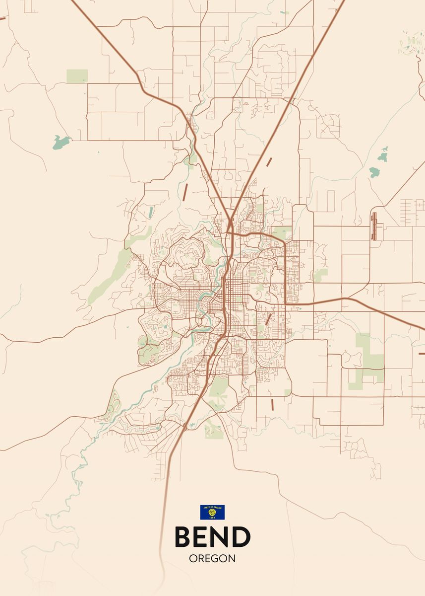 'Bend OR' Poster, picture, metal print, paint by IMR Designs | Displate