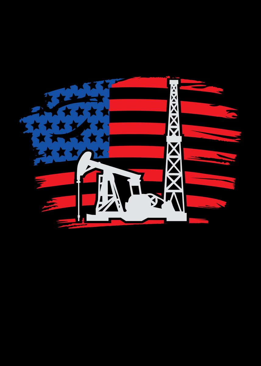 'Drilling Rig America Oil' Poster, picture, metal print, paint by Mooon ...