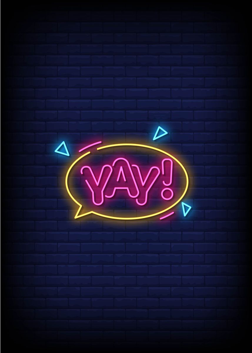 'yay' Poster, picture, metal print, paint by Selja Cute | Displate
