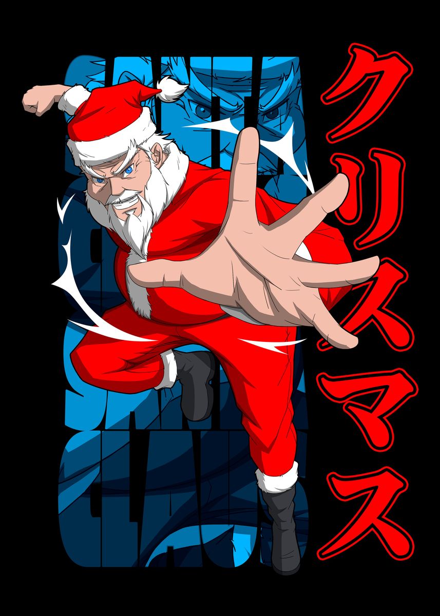 'Anime Santa Christmas' Poster, picture, metal print, paint by Juan ...
