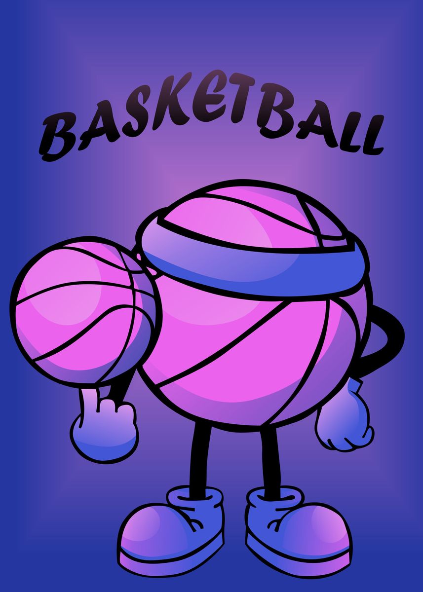 'Basketball Retro ' Poster, picture, metal print, paint by Defi Saul ...
