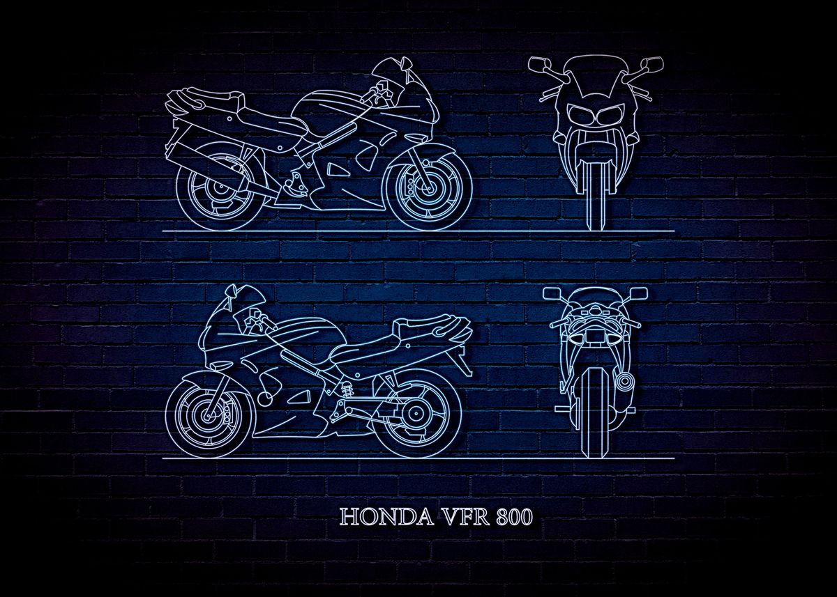 'HONDA VFR 800 ' Poster by Mohammed Youssef | Displate