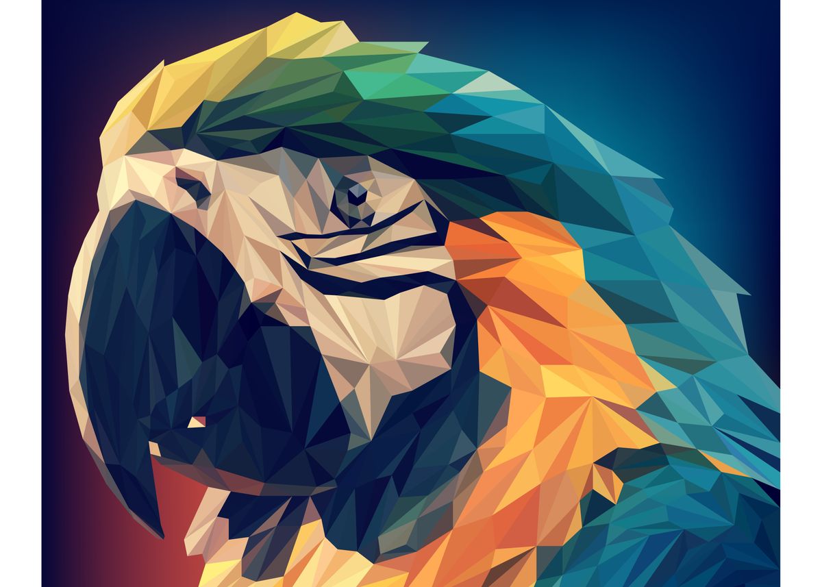 'parrot polygon' Poster by MrNguyen HaTang | Displate